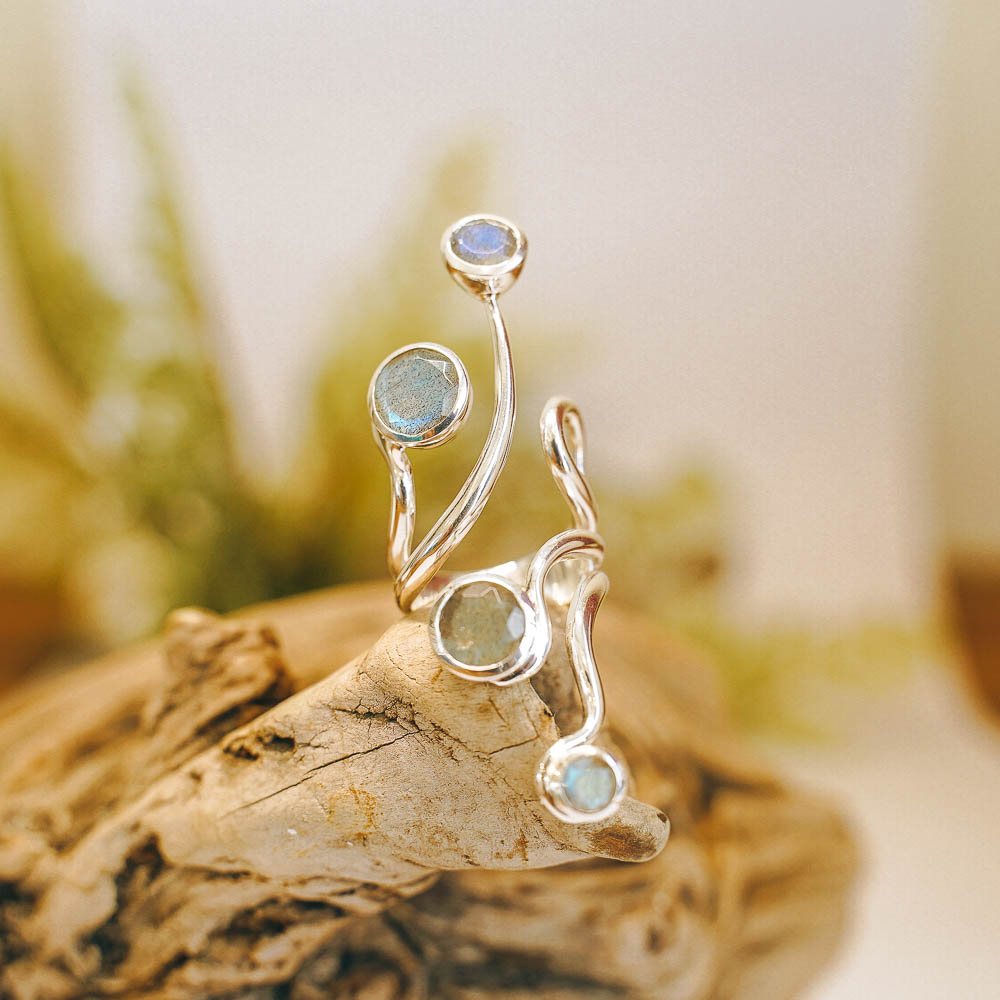 The Outpost | Jet Gemstone Ring Sterling Silver Rings – The Outpost NZ